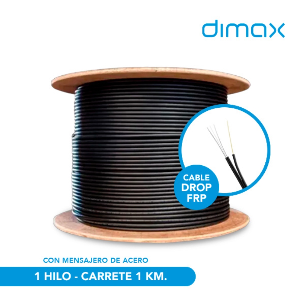 Cable Drop FRP Fibra de Vidrio Dimax 1 hilo con Mensajero de Acero ...