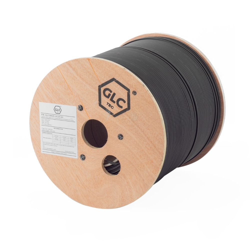 Cable Drop GLC FRP Fibra de Vidrio 2 Hilos con Mensajero Acero G657A1 ...